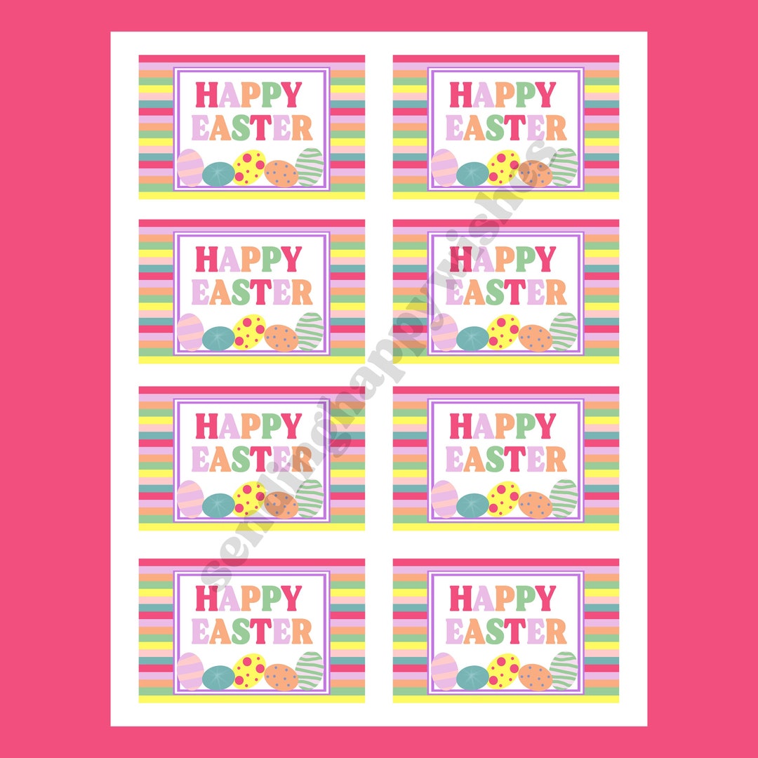 Happy Easter Printable Gift Tags (2 Sizes) - Etsy