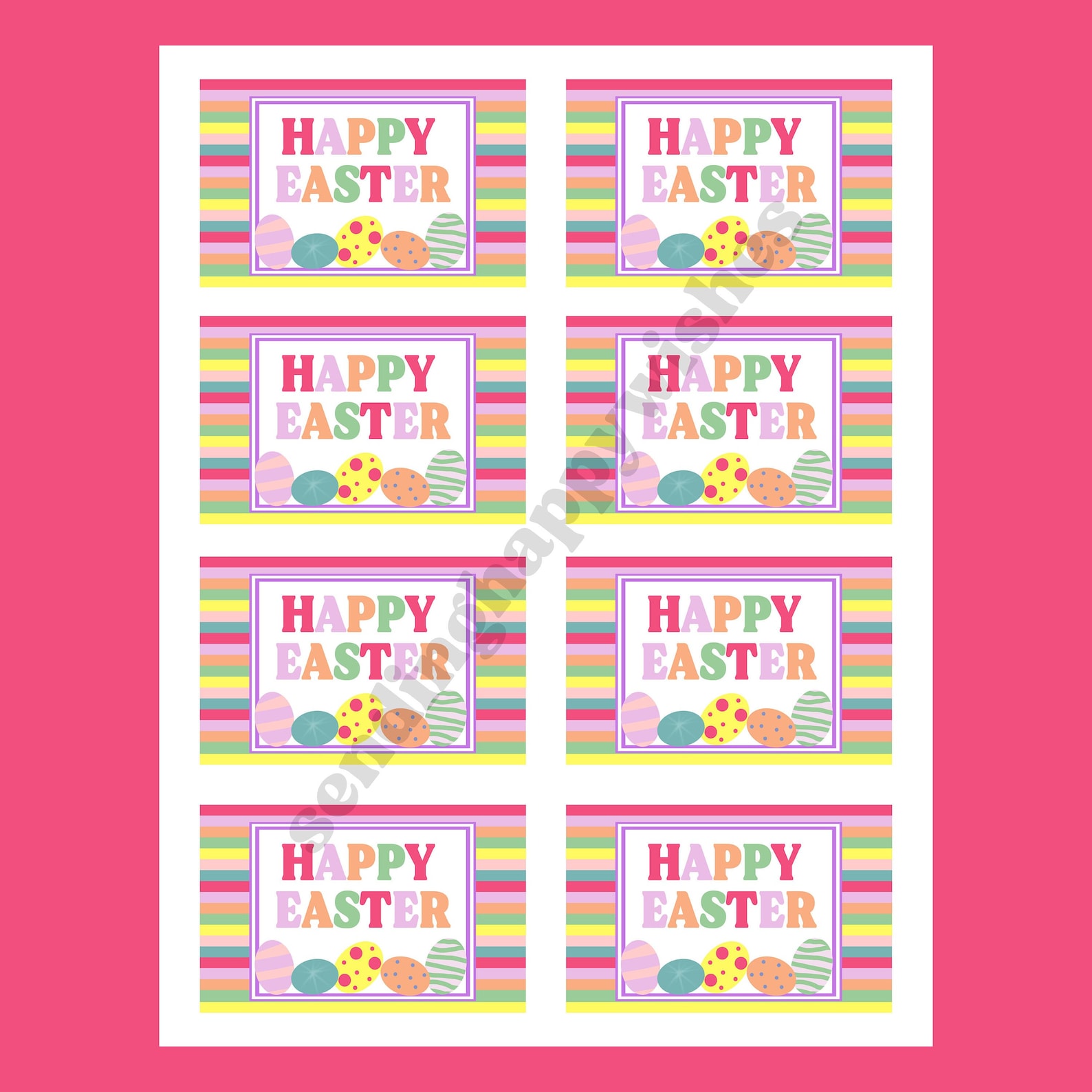 Happy Easter Printable Gift Tags (2 Sizes) - Etsy