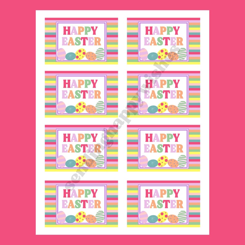Happy Easter Printable Gift Tags (2 Sizes) - Etsy