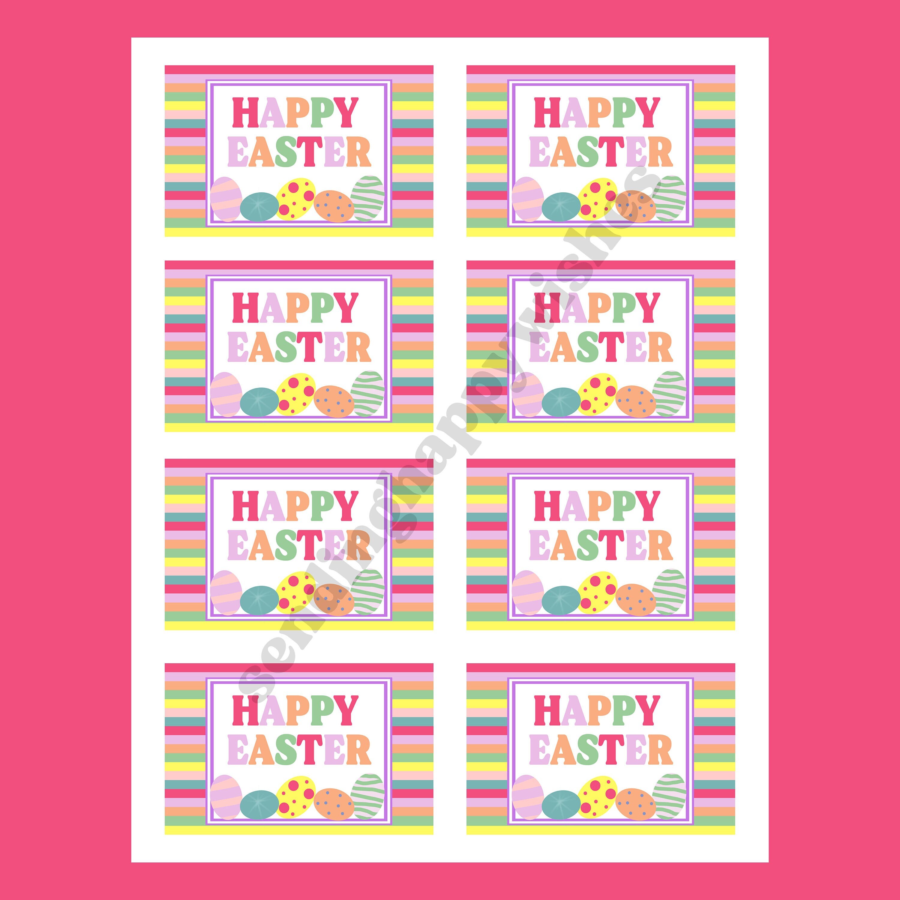 Happy Easter Printable Gift Tags (2 Sizes) - Etsy
