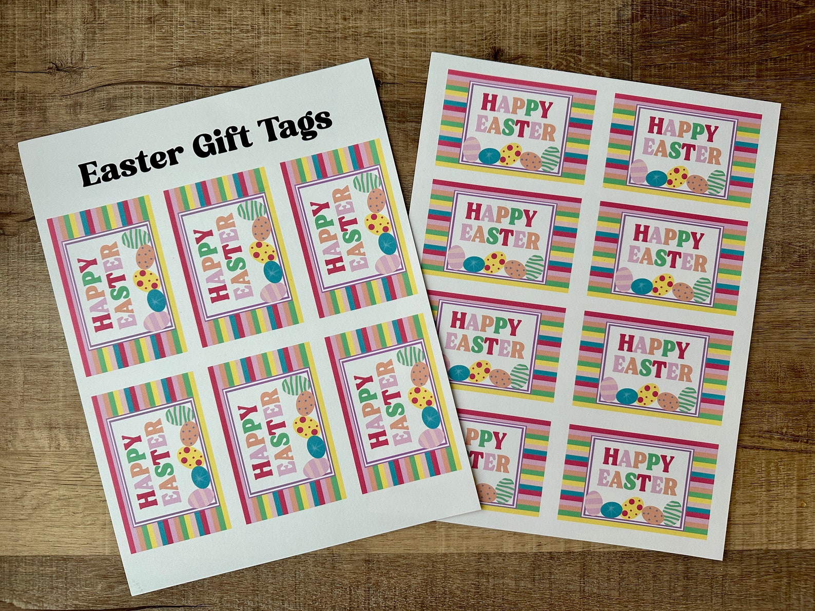 Happy Easter Printable Gift Tags (2 Sizes) - Etsy