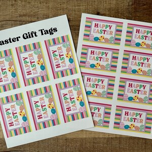 Happy Easter Printable Gift Tags (2 Sizes) - Etsy