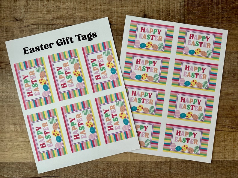Happy Easter Printable Gift Tags (2 Sizes) - Etsy