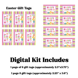 Happy Easter Printable Gift Tags (2 Sizes) - Etsy