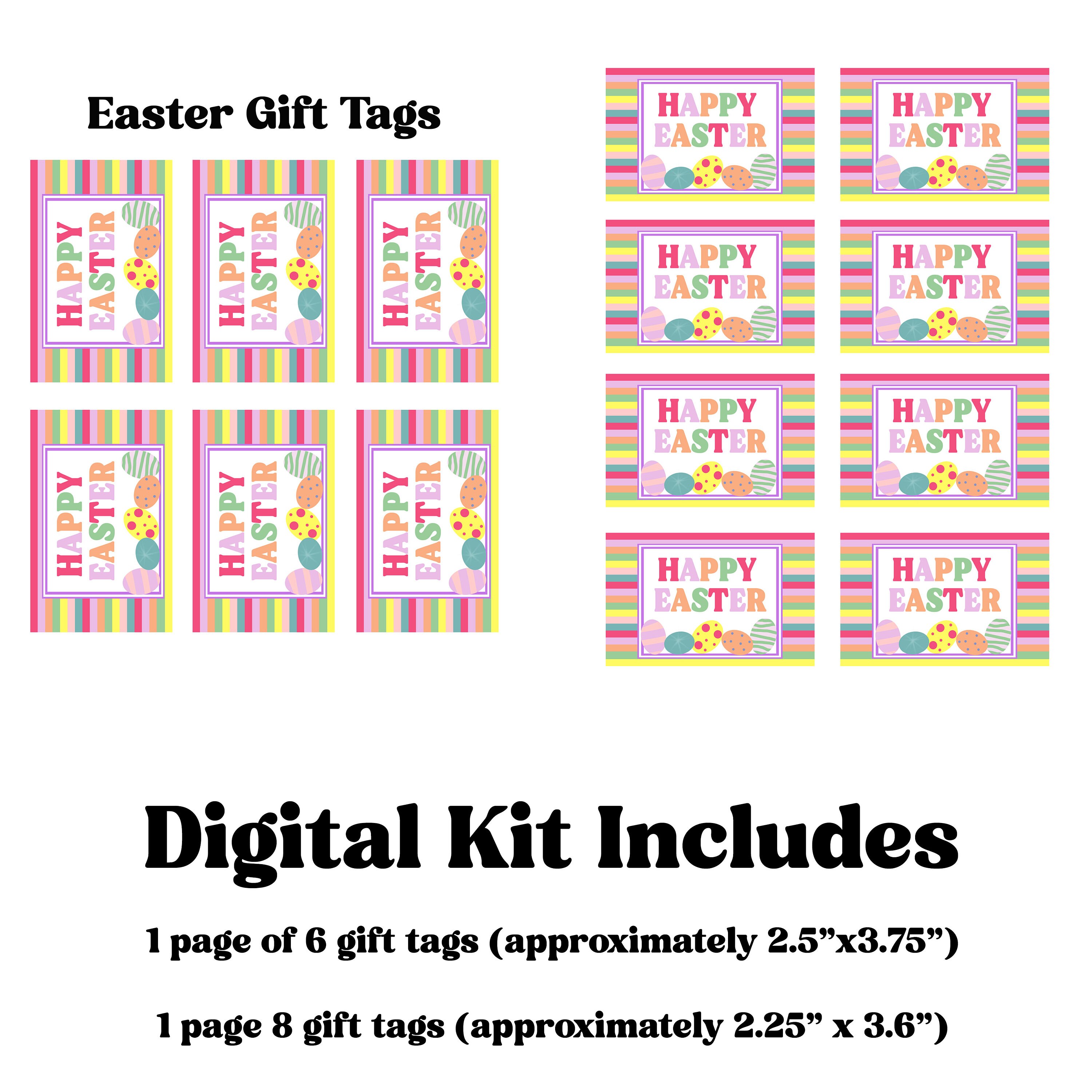 Happy Easter Printable Gift Tags (2 Sizes) - Etsy