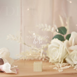 4x6" Acrylic Table Number Mockup, Acrylic Table Sign Mockup, Wedding ...