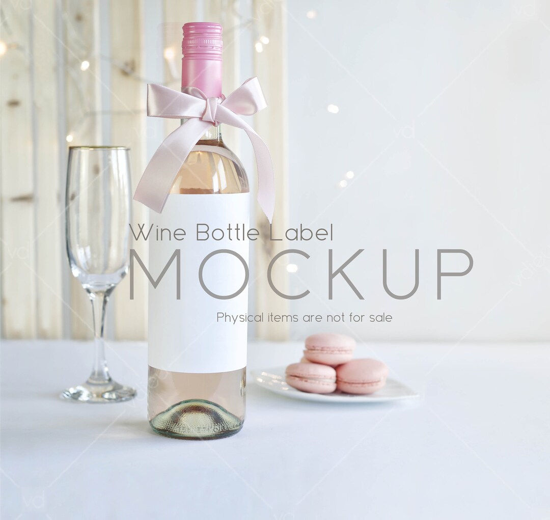 Wine Label Mockup: Party Favor, Wedding (2.85x5) (digital Download ...