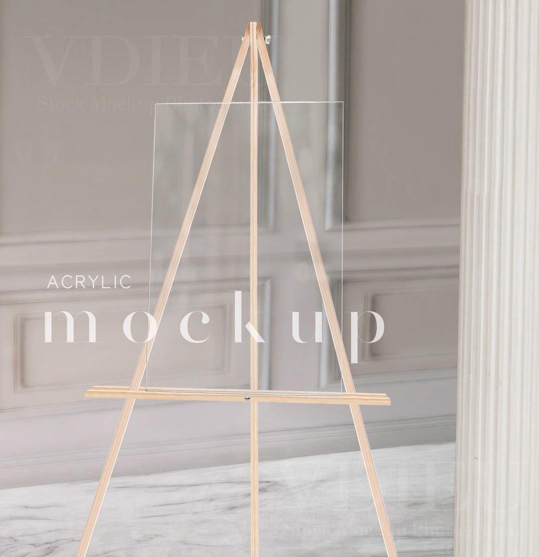 Vertical Acrylic Wedding Sign Mockup: 24x36" Clear Display (PSD & JPEG ...