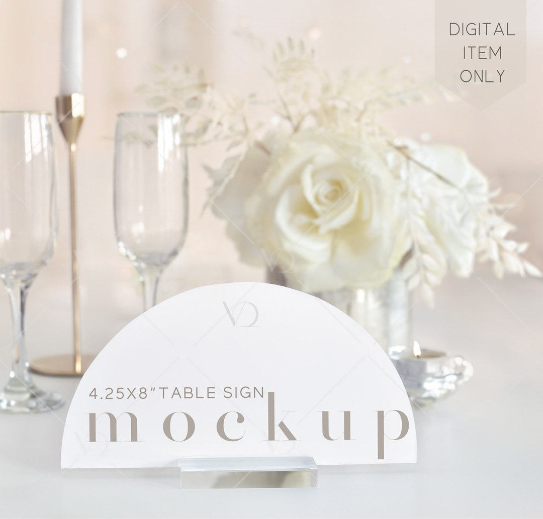 Arch Table Sign Mockup, Wedding Table Sign Mockup, Table Number Sign ...