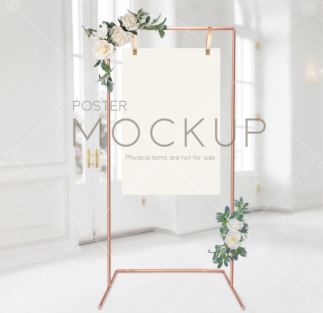 Copper Poster Sign Mockup, White Poster on Copper Sign Mockup, Wedding ...
