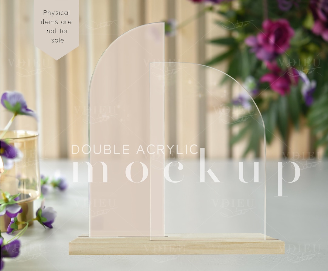 Double Arch Acrylic Wedding Table Sign Mockup (PSD) - Etsy