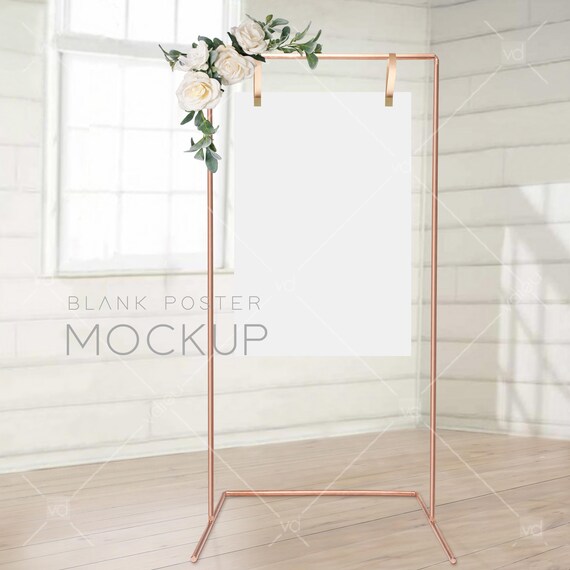 Copper Poster Sign Mockup White Poster on Copper Stand | Etsy