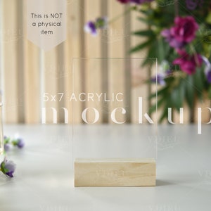 Acrylic Mockup, 5x7" Acrylic Table Sign Mockup, Acrylic Number Sign ...