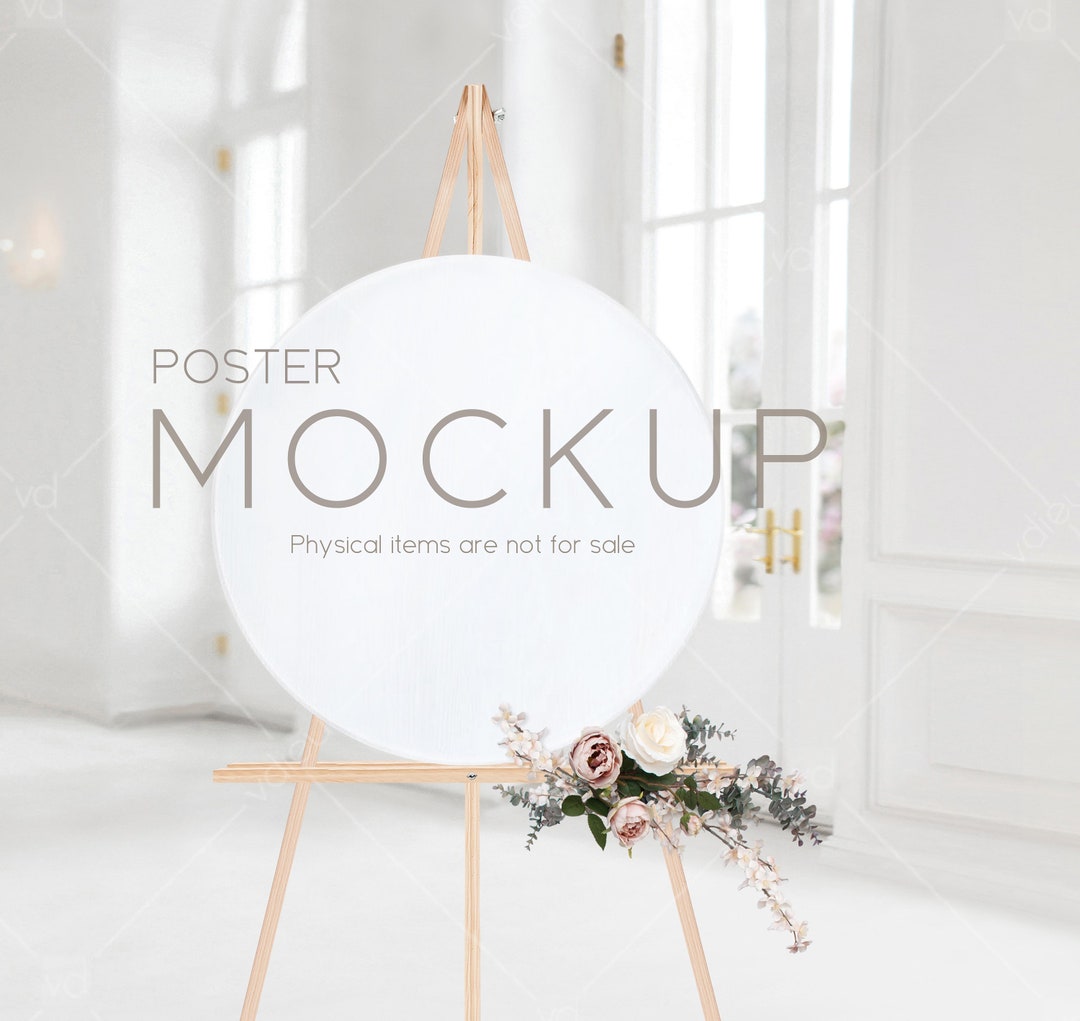 Round Poster Mockup: Welcome Sign on Easel (digital Download) - Etsy