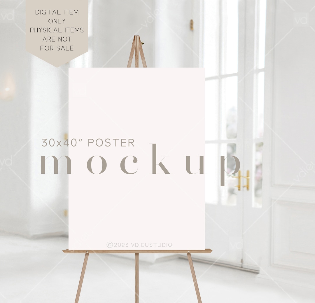 Welcome Sign Mockup, White Poster Mockup, Wedding Sign Mockup, 30x40 ...