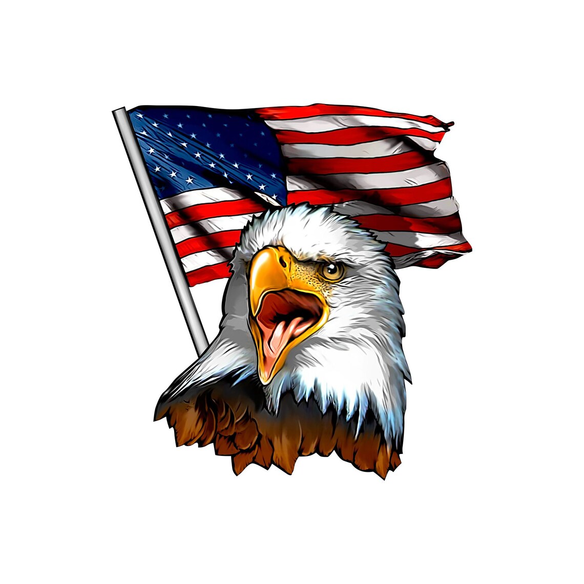 Eagle and Flag Decal American Decal USA Eagle Flag Decal | Etsy