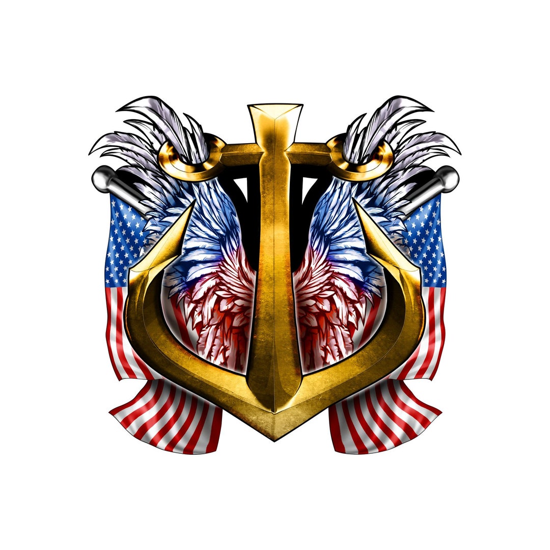 Navy Anchor Crest Decal Navy Decal Navy Navy Eagle Full - Etsy