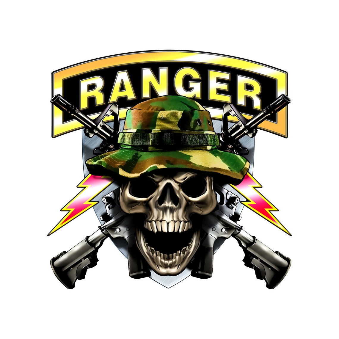 Army Ranger skull decal Army decal Army Ranger Decal Full | Etsy