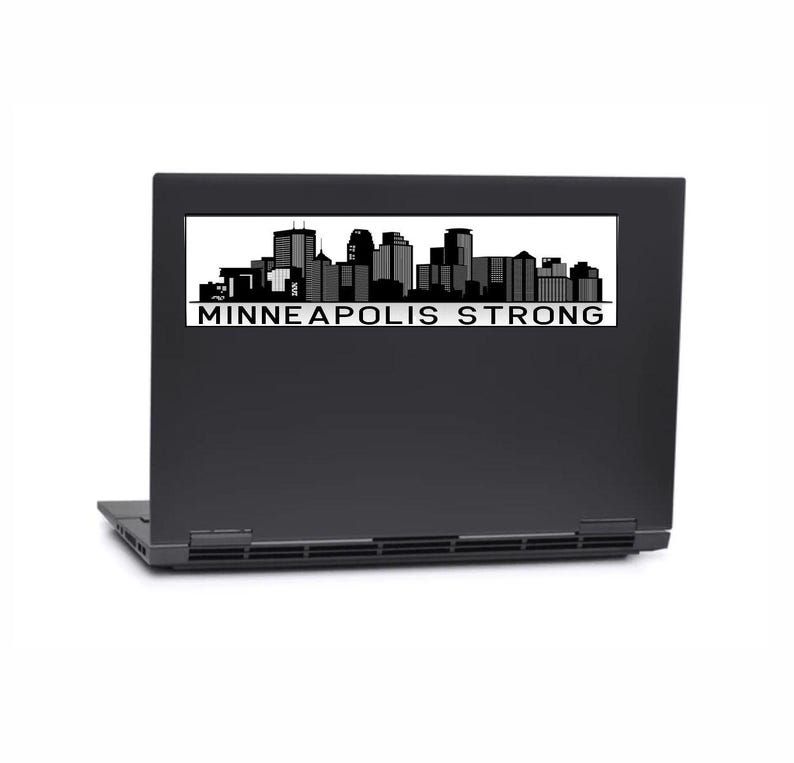 Minneapolis Strong Bumper Sticker – Minneapolis Skyline Vinyl Decal ...
