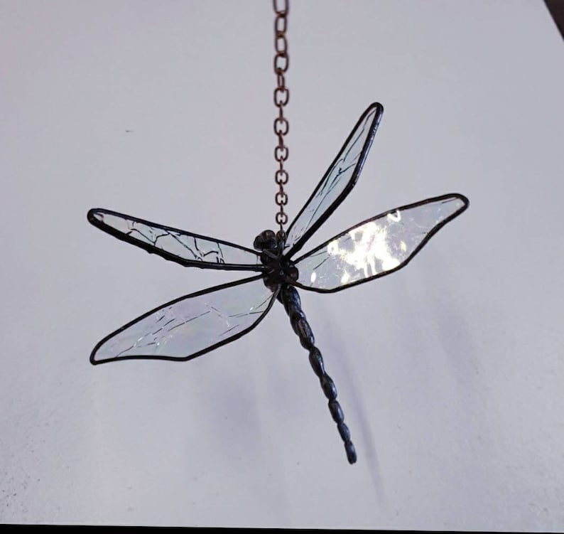 Glas in lood libel Glazen libelle met tinnen lijfje Tiffany | Etsy