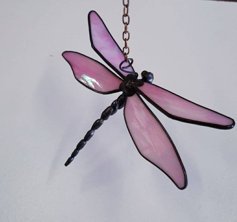 Glas in lood libel Glazen libelle met tinnen lijfje Tiffany | Etsy