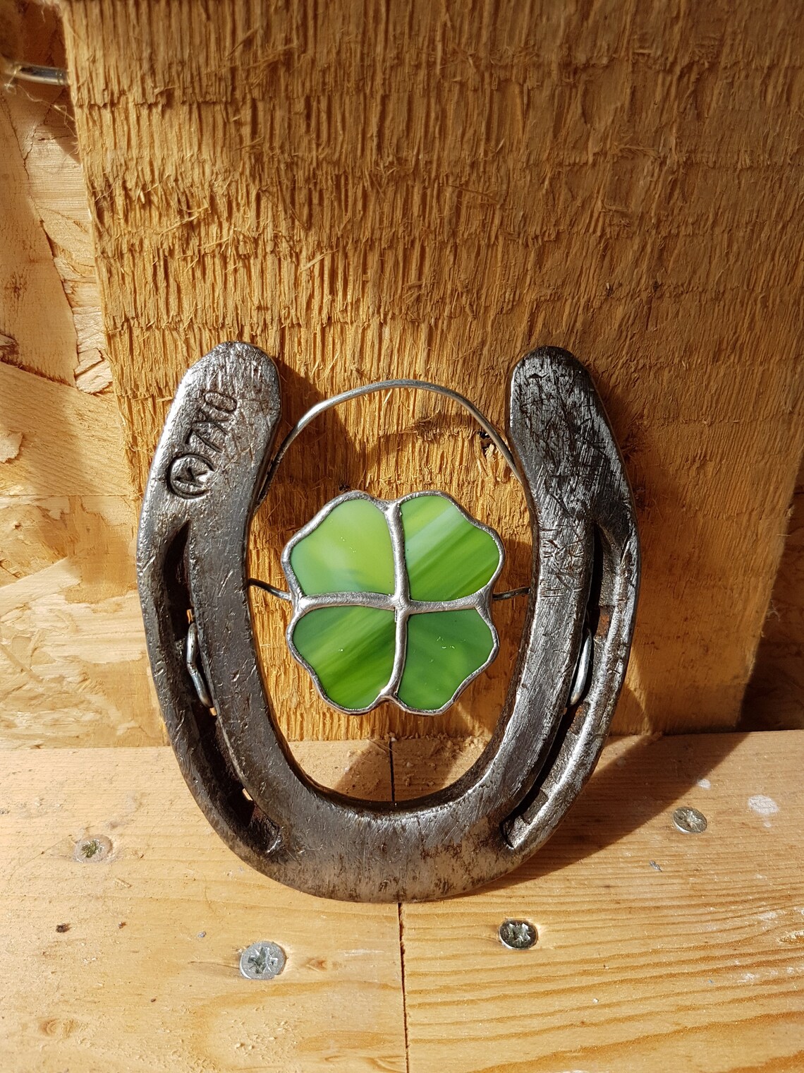 Gebruikt hoefijzer met klavertje vier voor dubbel geluk | Etsy Nederland