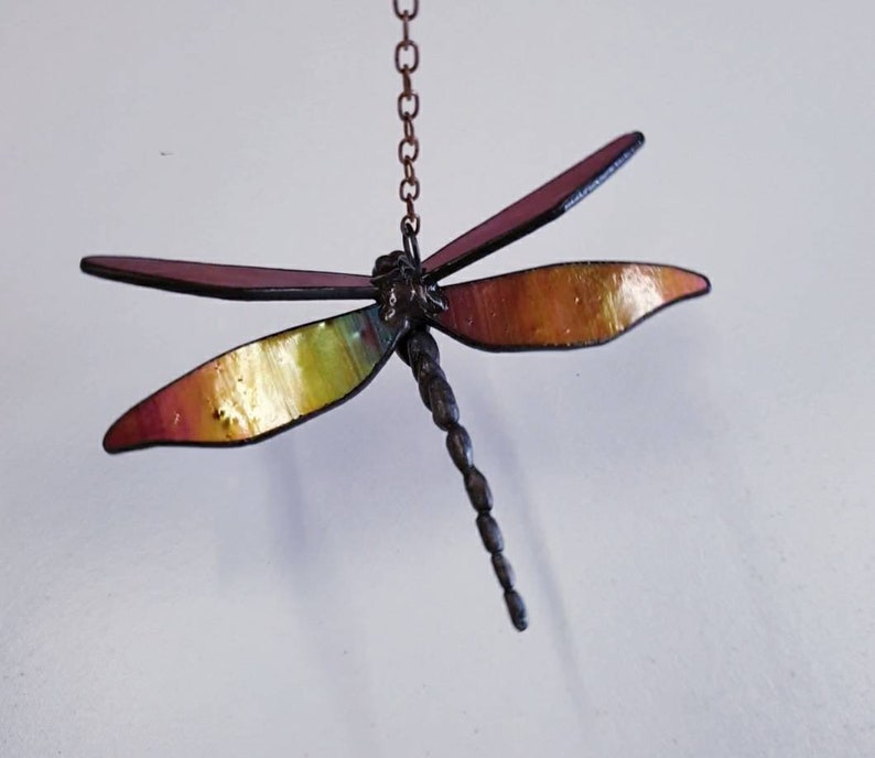 Glas in lood libel Glazen libelle met tinnen lijfje Tiffany | Etsy