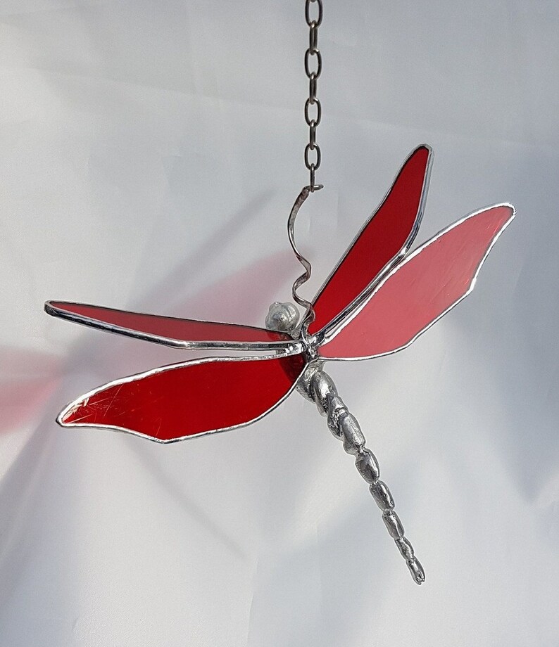 Glas in lood libel Glazen libelle met tinnen lijfje Tiffany | Etsy