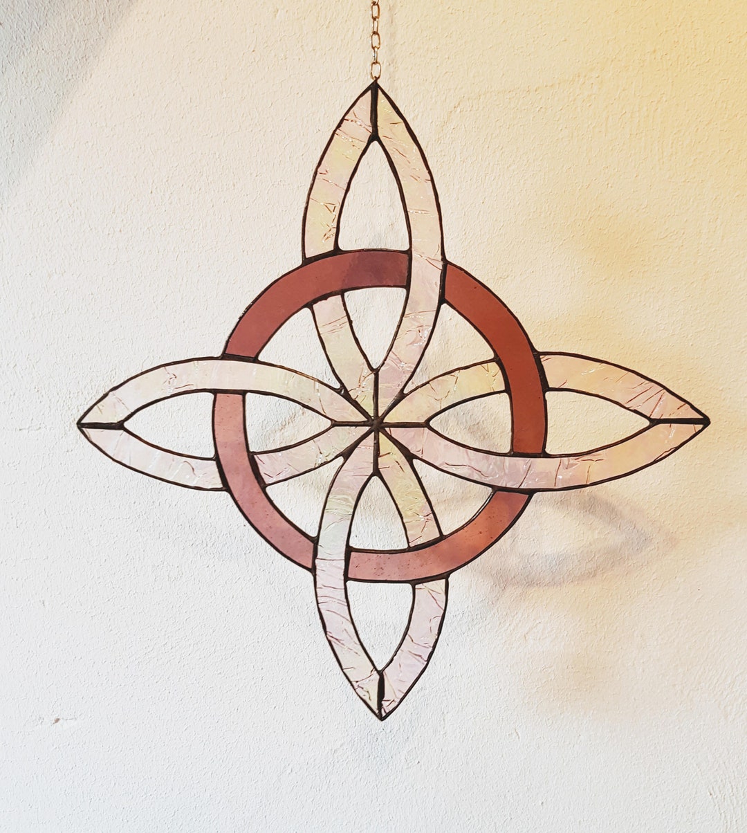 Glas in lood raamhanger van keltische knoop in glas , Tiffany glazen ...