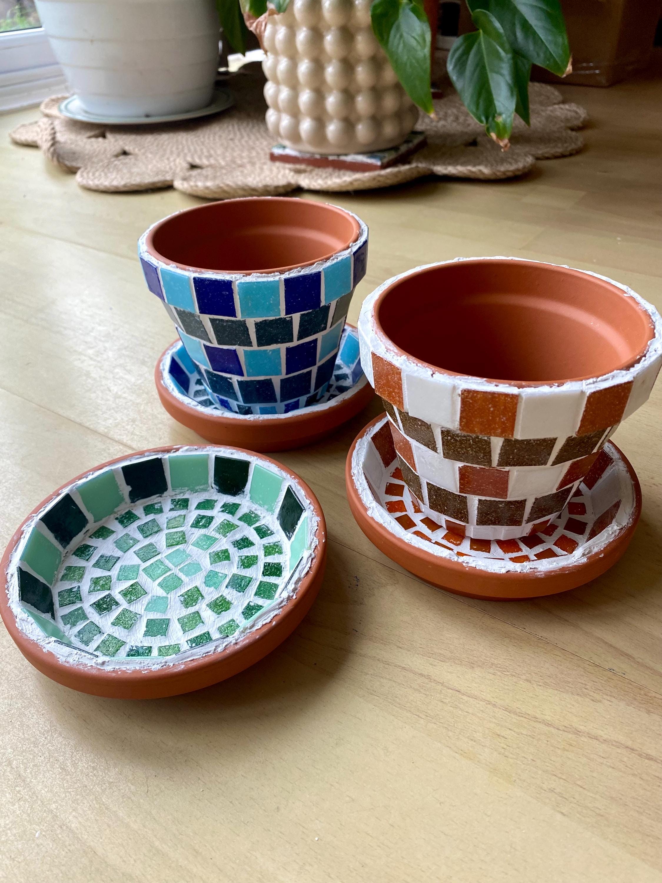 Mosaic Plant Pot and Stand | Plant Pot | Terracotta Pot | Mosaic Pot ...