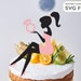 Woman Face Cake Topper Birthday Girl Cake Topper. Femine Birthday Cake ...