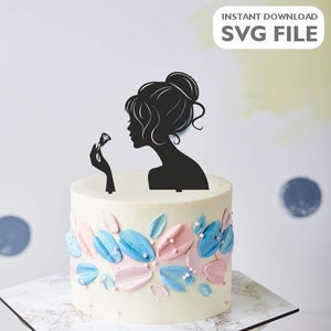 Girl Cake Topper for Laser Cutting (svg, Pdf, Dxf, Jpg, Png) - Etsy