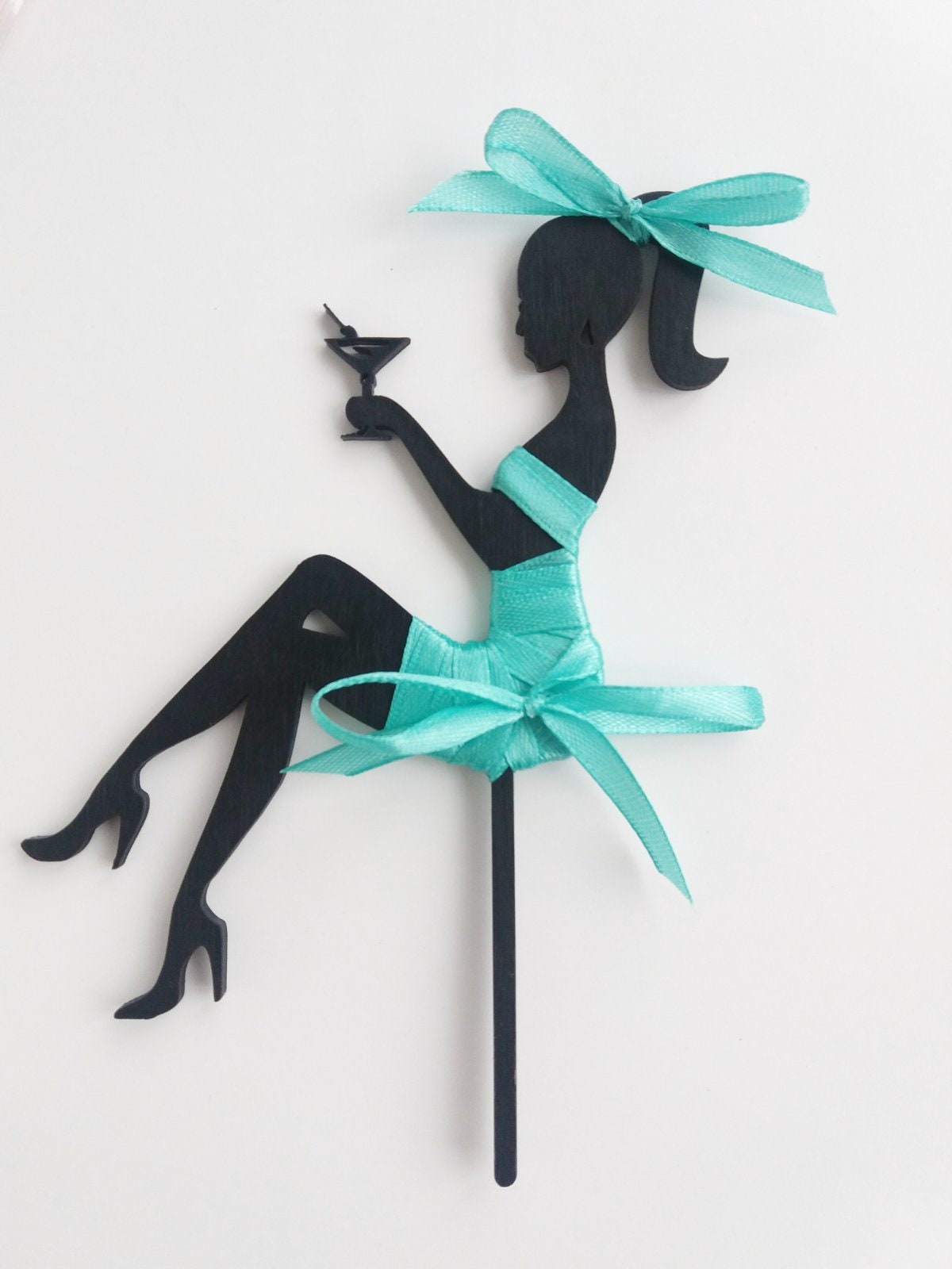 Birthday Girl Cake Topper Sitting Woman Silhouette Girl | Etsy