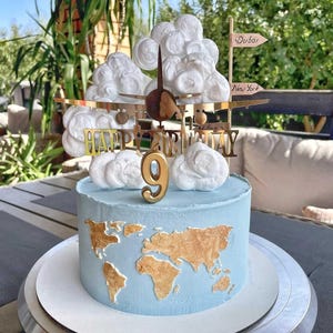 Airplane Cake Topper SVG, Travel Birthday Party Decor (digital Download ...