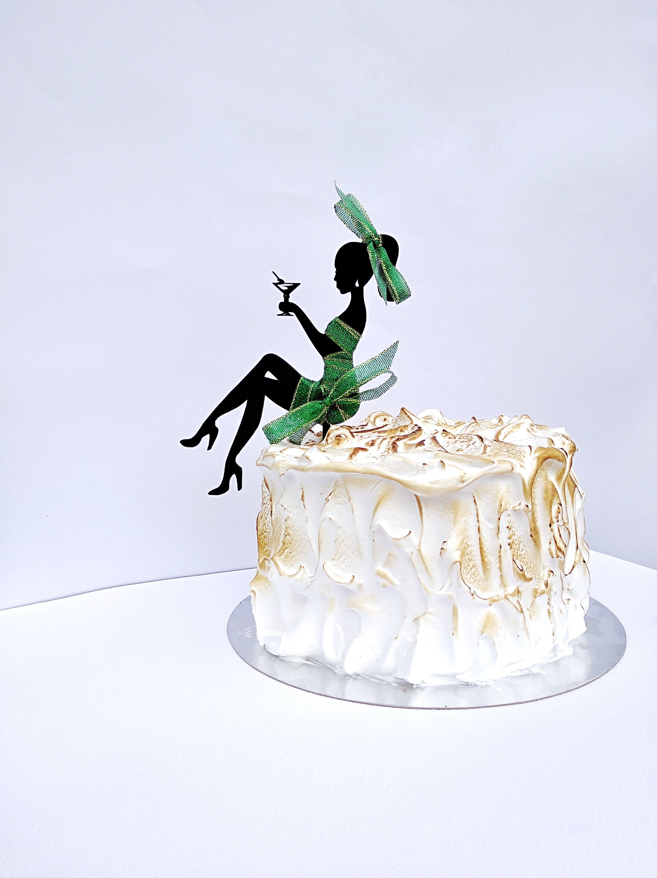 Birthday Girl Cake Topper Sitting Woman Silhouette Girl | Etsy