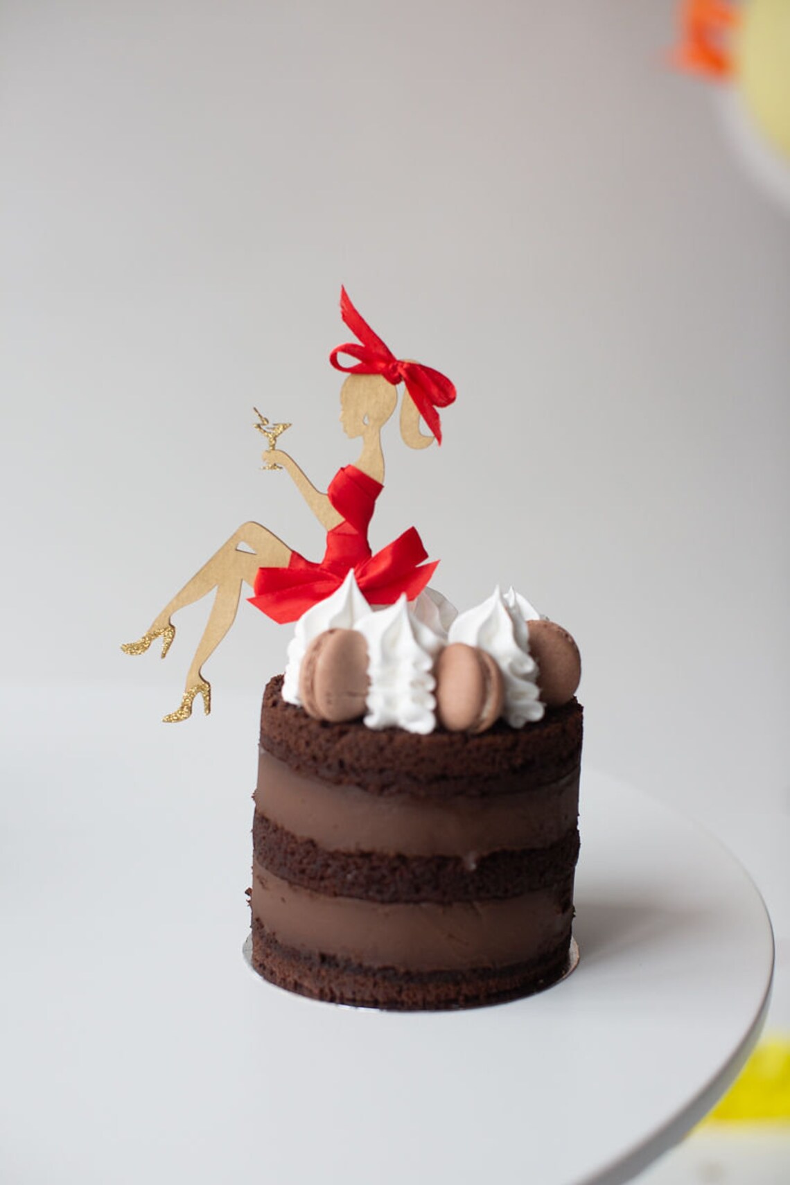 Cake Topper Sitting Silhouette Woman With Custom Age Queen for Bridal ...