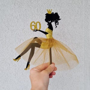 Silhouette Woman Cake Topper, 60th Birthday, Black Queen - Etsy