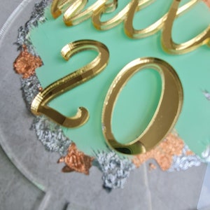 Hello 20 Personalized Cake Topper Birthday Cake Topper Custom Text Cake ...