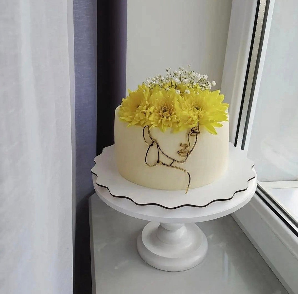 Woman Face Cake Topper Birthday Girl Cake Topper. Femine | Etsy