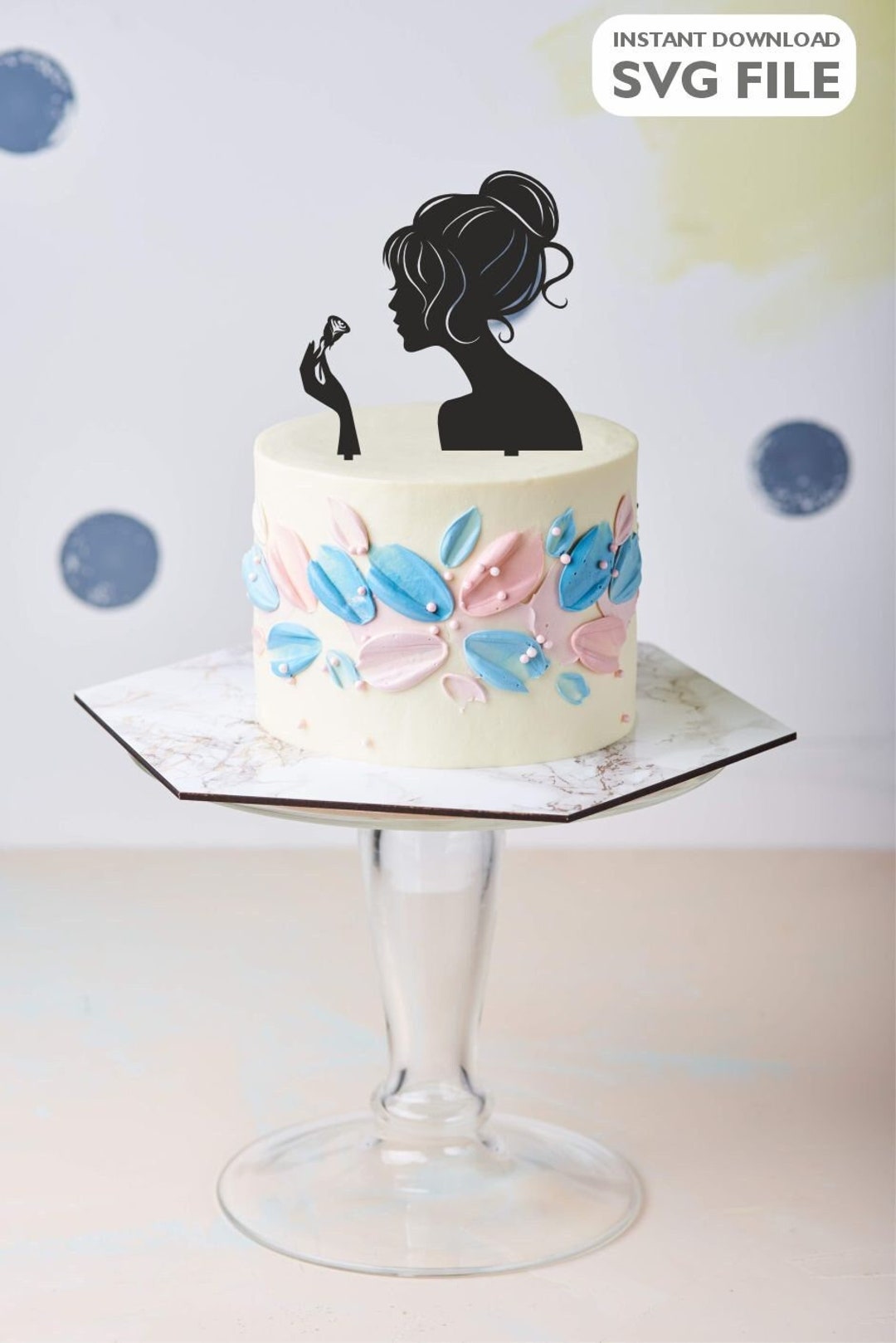 Girl Cake Topper for Laser Cutting (svg, Pdf, Dxf, Jpg, Png) - Etsy