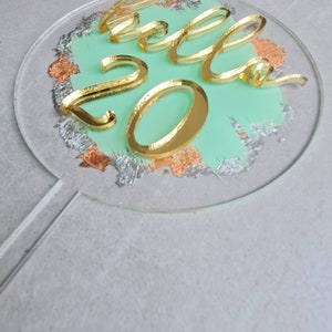 Hello 20 Personalized Cake Topper Birthday Cake Topper Custom Text Cake ...