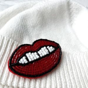 Lips Brooch Bead Embroidery Brooch Handmade Brooch Handmade - Etsy