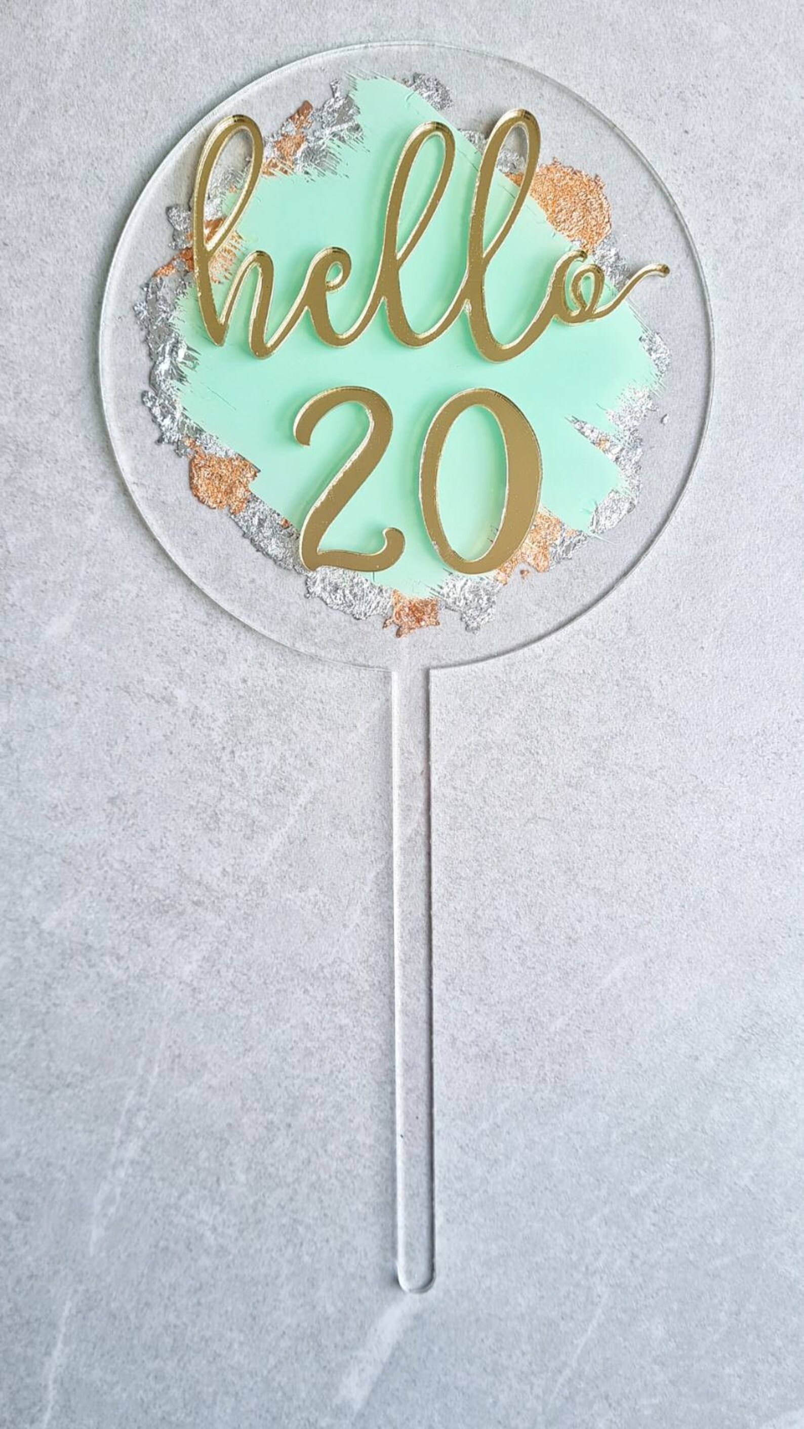 Hello 20 Personalized Cake Topper Birthday Cake Topper Custom Etsy