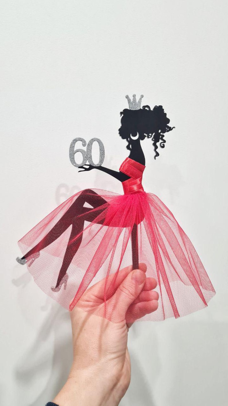 Silhouette Woman Cake Topper, 60th Birthday, Black Queen - Etsy