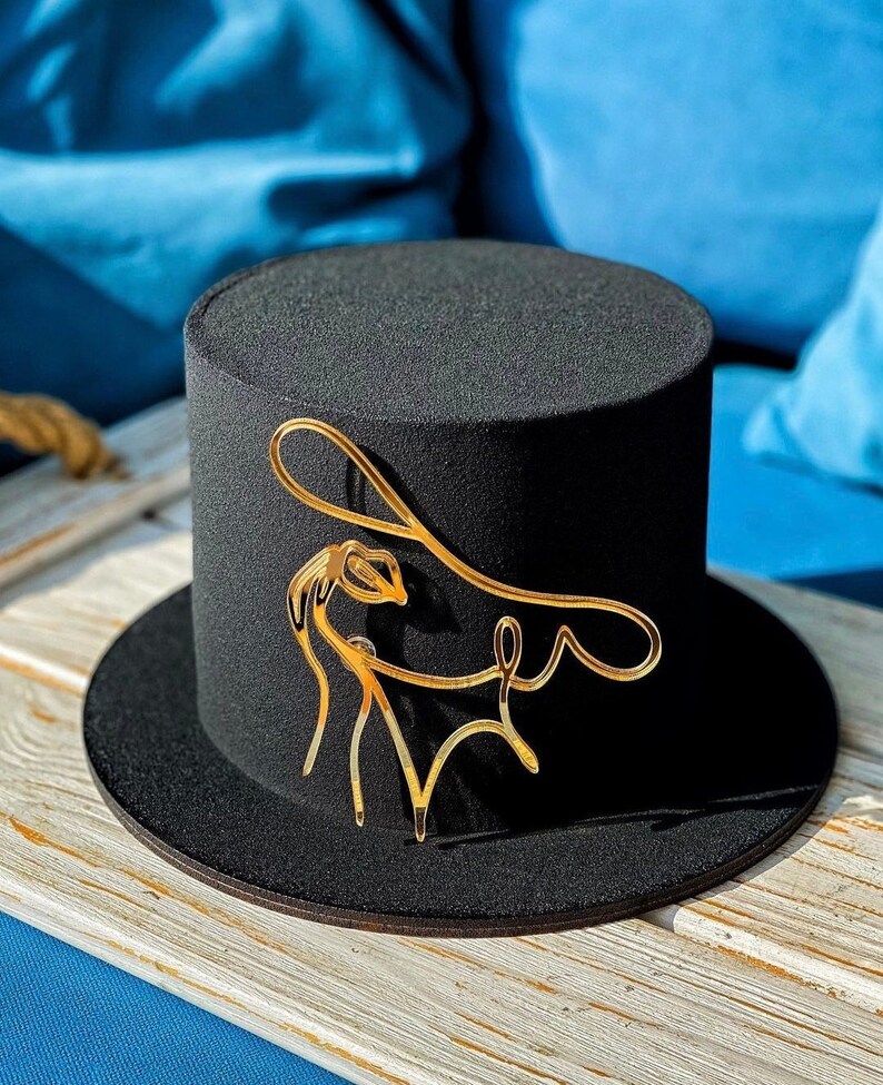 Topper Silhouette of a Girl in a Hat. Woman Silhouette Line - Etsy