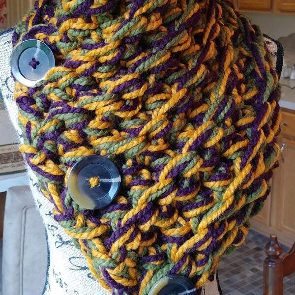 3 Button Scarf - Etsy