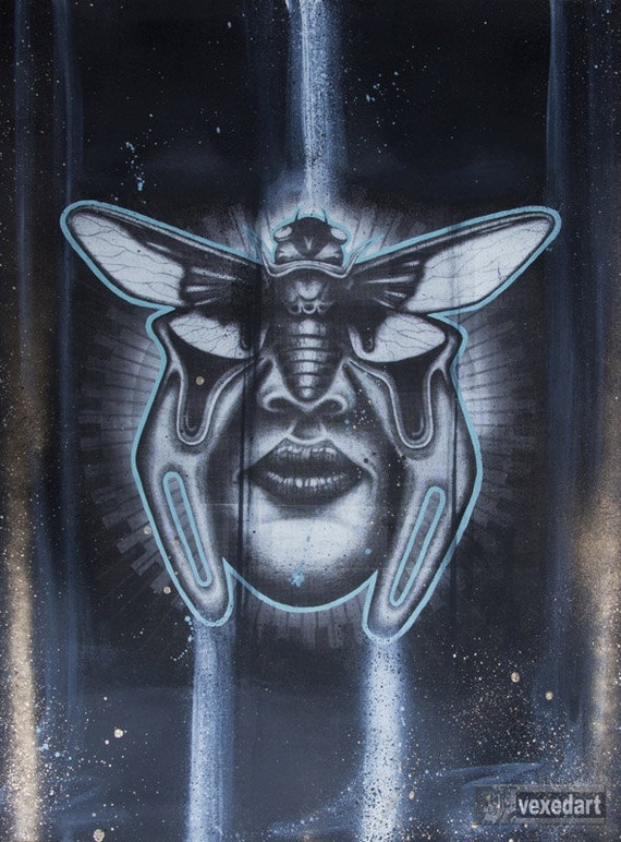 Graffiti Art Portrait Street Art Portrait Insect Cicada Screen | Etsy