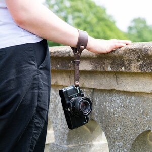 Leather Camera Wrist Strap | Minimal Camera Hand Strap | Brown Leather ...