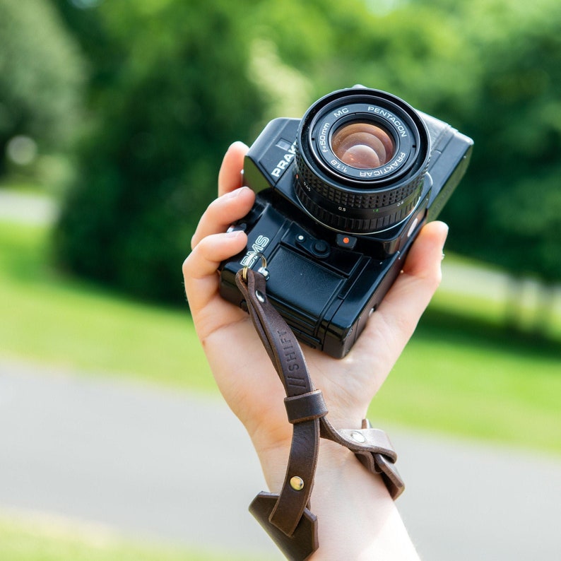 Leather Camera Wrist Strap | Minimal Camera Hand Strap | Brown Leather ...