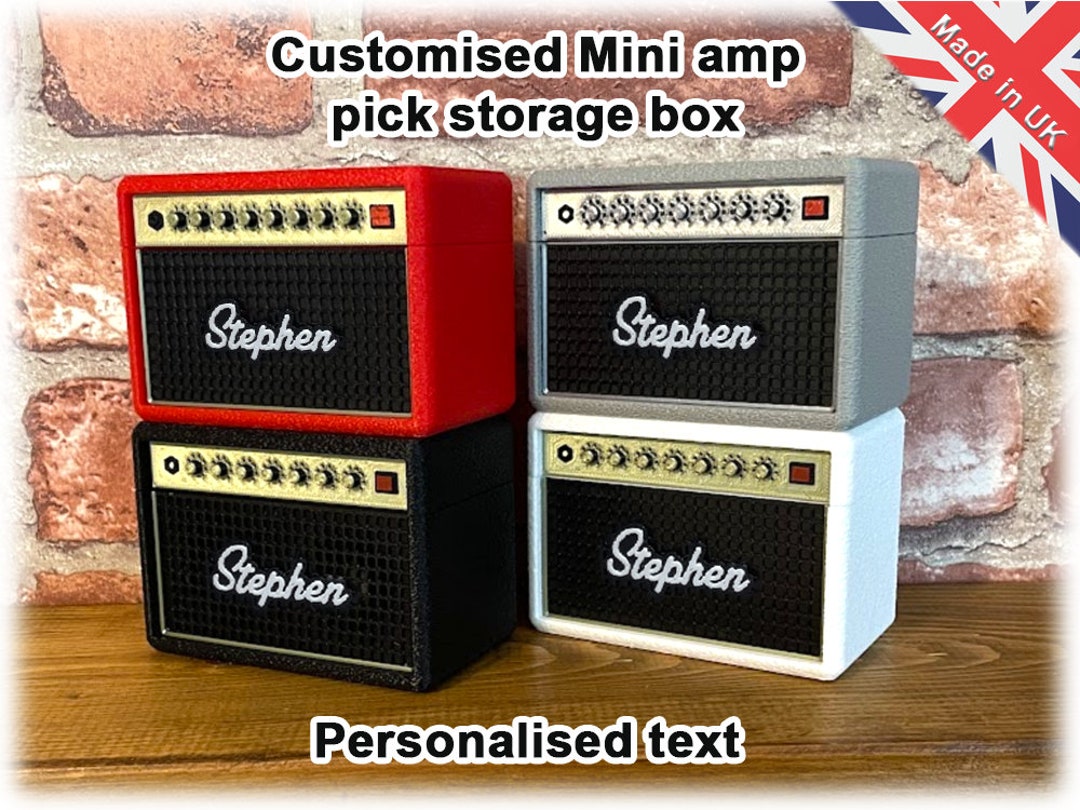Customised Miniature Amp Guitar Pick Storage Box With Custom Speaker ...